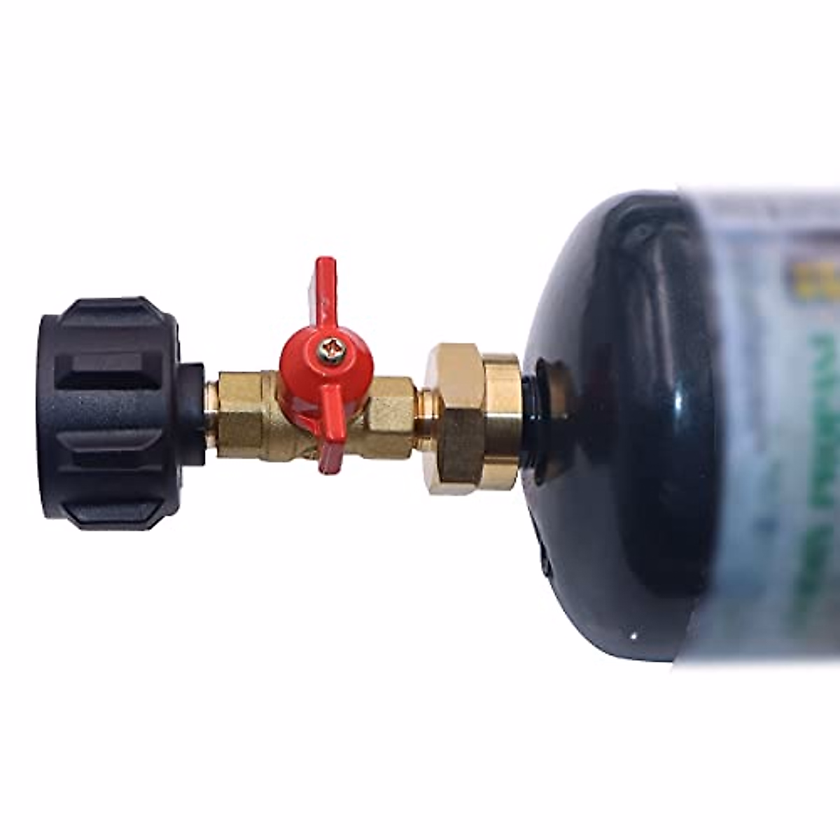 METER STAR QCC1 Propane Filler Adapter for Camping Grill 1LB Cylinder Tank from 20~40LBS Cylinder with ON-Off Control Valve LP Gas Refiller