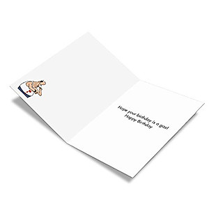 NobleWorks - 1 Cartoon Birthday Greeting Card Funny - Hilarious Bday Notecard with Envelope, Comic Humor Celebration - Fartbit C9323BDG