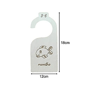 Menolana 7Pcs/ Set Wood Baby Wardrobe Dividers, Nursery Decor from Newborn to 24 Month Durable Baby Closet Dividers Hangers Dividers Organizers Supplies