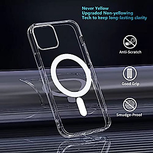 teloxy Magnetic Designed for iPhone 14 Pro Max Case, Drop Protection [Anti-Scratch] [Soft Microfiber Lining] Shockproof Slim Rubber Phone Case for iPhone 14 Pro Max Clear