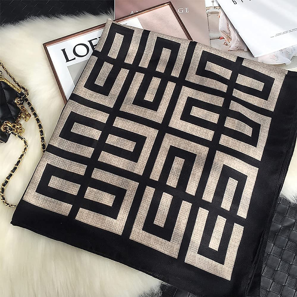 FINIZO Women's Scarves Lady Light Soft Fashion Solid Scarf Wrap Shawl for All Season (Beige)