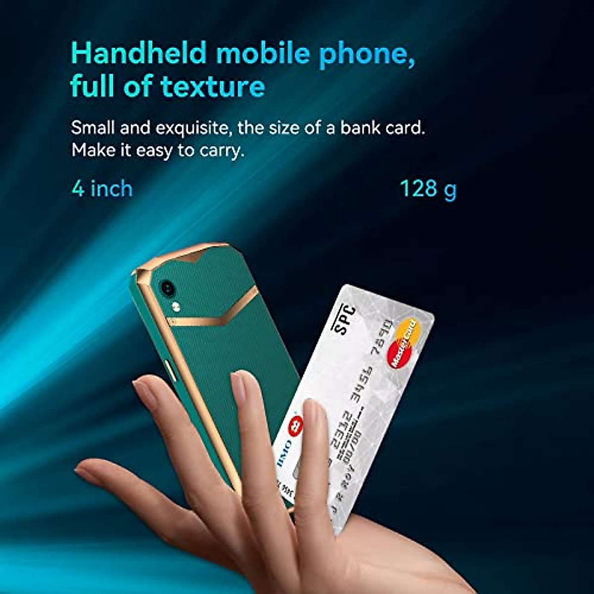 CUBOT Unlocked Mobile Phone, Pocket, SIM-Free Mini Smartphone, 4GB RAM+64GB, 128GB Extension, Android 11, 4.0 inch Screen, 16MP Camera, 3000mAh, Face ID/NFC/GPS (Green+Gold)