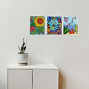 LSTRULST Paint by Numbers for Kids Ages 8-12, Pre-Printed Acrylic Oil Painting Kits with Framed Canvas Sizes 8x10inch, Includes 18 Acrylic Paint Pots and 6 Paintbrushes-3 Pack