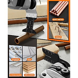 Kyoffiie 60Pcs Oscillating Tool Blades, Universal Metal Wood Plastic Multitool Blades Quick Release Saw Blades Compatible with Fein Multimaster, Milwaukee, Makita, Bosch, Dewalt, Ryobi, Craftsman