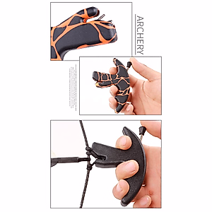 LIZHOUMIL Thumb Bow Release, 3 Finger Thumb Trigger Caliper Grip Compound Bow Release Aid, Recurve Bow Releaser Aid Tool, Replaceable Bow Release Trigger Caliper Grip Green