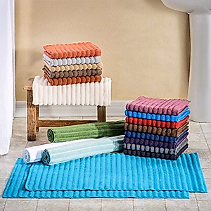 Bath Mats Set 1000 Gram Long-Staple Combed Cotton for Bathroom, 2 Piece, Copper