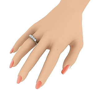 1 Carat Round Diamond Wedding Band Ring in 14K White Gold (Ring Size 7)