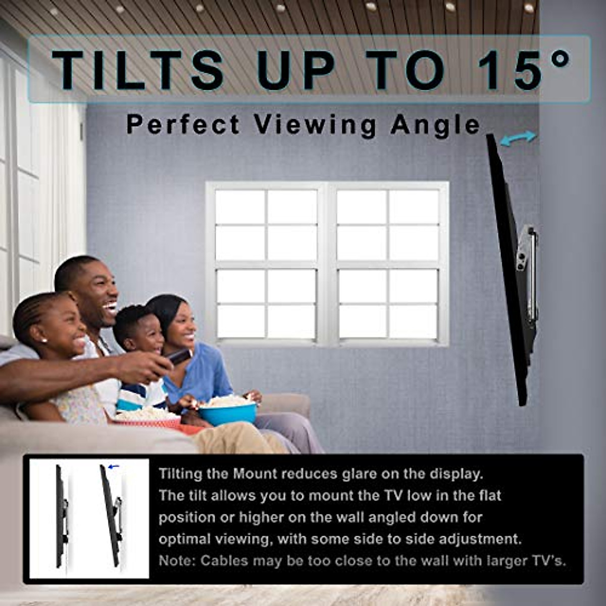 Cheetah APTMSB TV Wall Mount for 20-55” TVs up to VESA 400 and 115lbs, and fits 16” Wall Studs, and Includes a Tilt TV Bracket, a 10’ Twisted Veins HDMI Cable and a 6” 3-Axis Magnetic Bubble Level