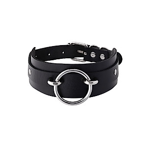 Sacina Gothic Punk Spiked Choker Necklace, Black PU Leather Choker, Goth Punk Jewelry Gift for Women, Men, Halloween Christmas New Year Gift