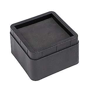 Syrisora 4PCS Durable Stackable Bed Risers Black Square 2 Furniture Legs Floor Feet Protectors