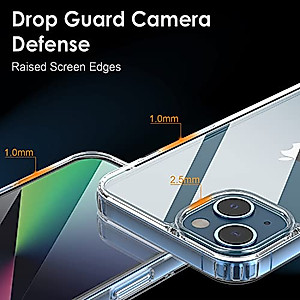 Shamo's Compatible with iPhone 13 Case, Clear Cases Shockproof with TPU Silicone Bumpers Anti-Scratch Cover, Transparent HD Clear [ Anti Yellowing ] (Clear)