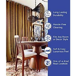 Cowhides Direct Genuine Cowhide Rug (Salt & Pepper) - Authentic Cow Rug with Non-Slip Suede Backing - Cow Rugs for Living Room, Bedroom & More - Decorative Rug (Brown, 7x6 XL)