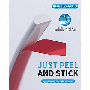 Art3d 10 Ft Peel and Stick Trim for Backsplash Tile Edge, Self-Adhesive Liner for Corner Decor in White