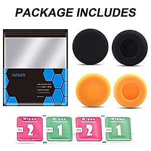 GVOEARS Replacement Cushion Earpads for Koss Portapro Headphones 2 Pairs (Black&Orange)