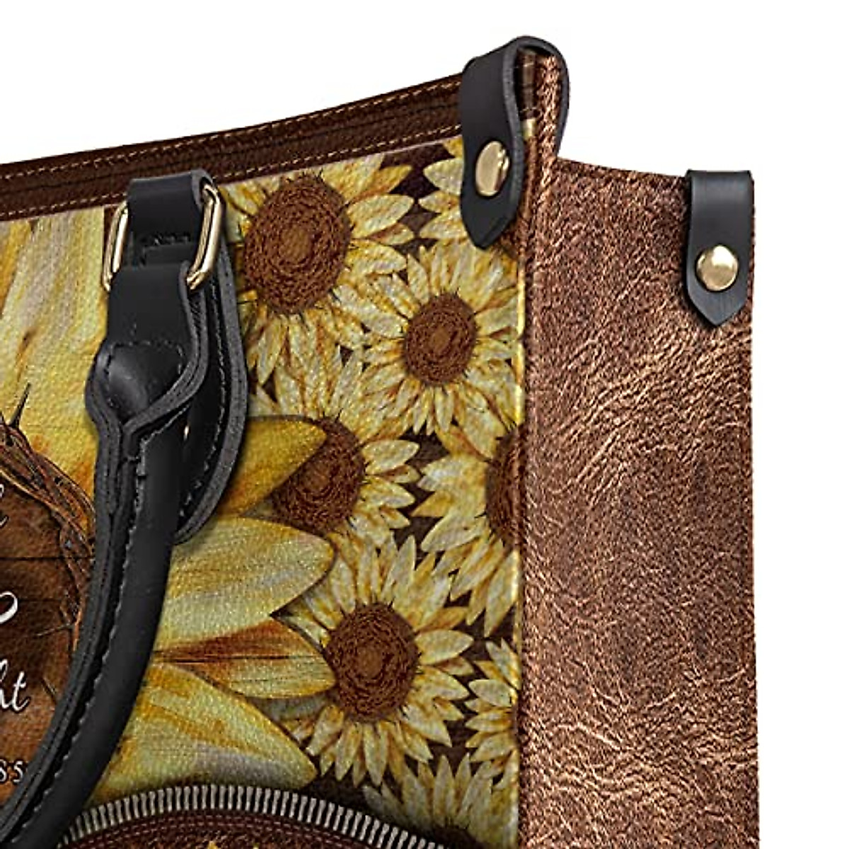 64HYDRO Christian Gifts Faith Sunflower Purses for Women, Shoulder Bag, Handbags for Women, Valentines Day Gifts for Her, Gifts for Sisters, Daughter, Mom, Friends, Travel Work Leather Bag