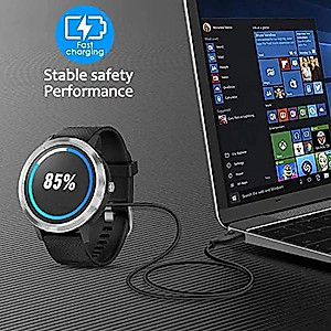 USB C Charger Cable Compatible with Garmin Fenix 6 6S 6X Pro, Fenix 5 5S 5X Plus, Replacement USB C Data Sync Charger Cable Wire for Forerunner 745 935 945 45 45S 245, Approach S60 X10 Vivoactive 3