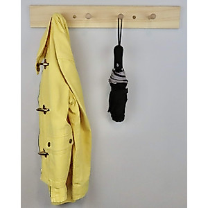 24" Unfinished Pine Shaker Peg Rack