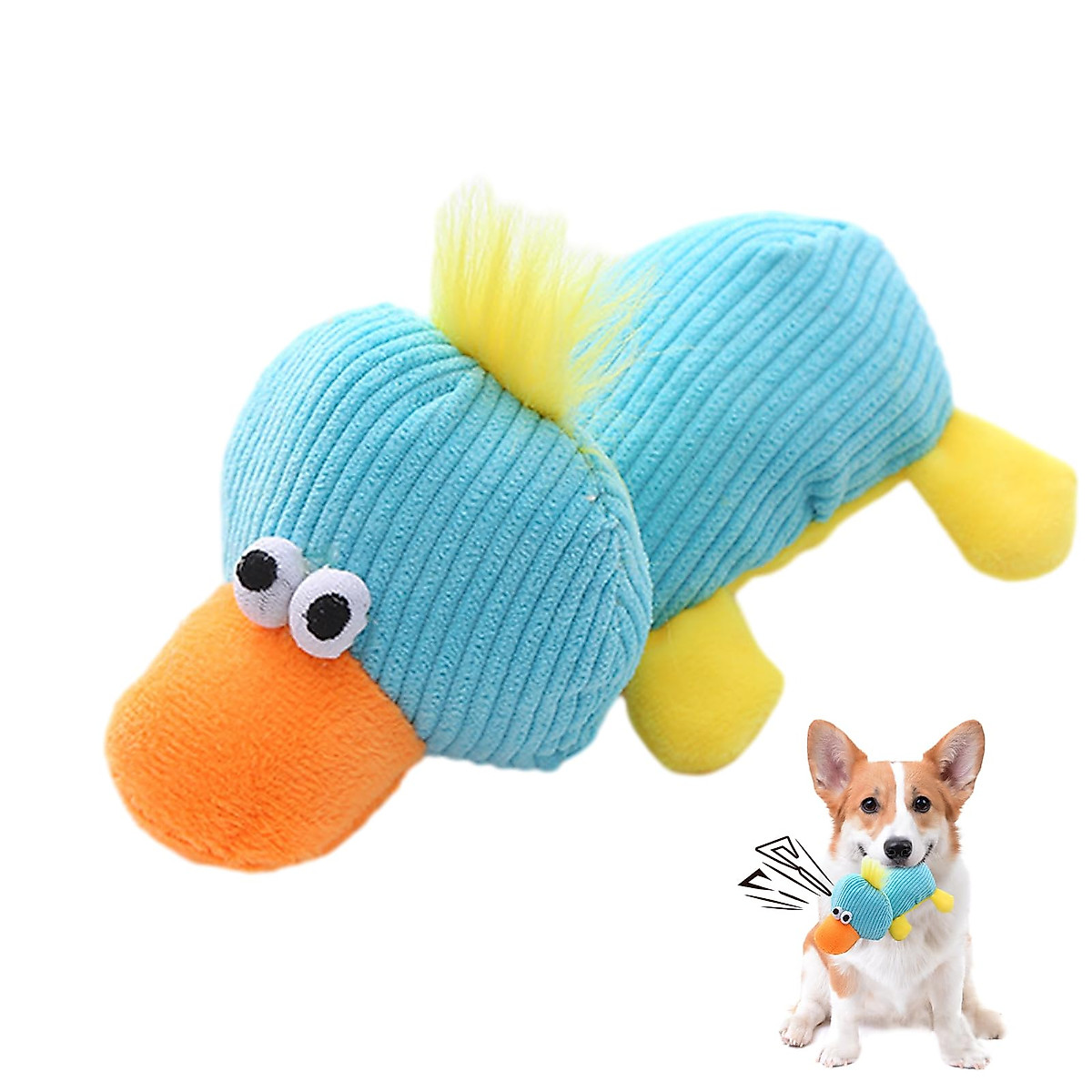 BELJE Plush Squeaky Dog Doll, Stuffed Dog Chew Toy, Durable Squeaker Pet Toy, Long Lasting Teething Puppy Toy, Bite Resistant Interactive Dog Toy, Reliable Soft Plush Dog Toy for Dog Pig Cats