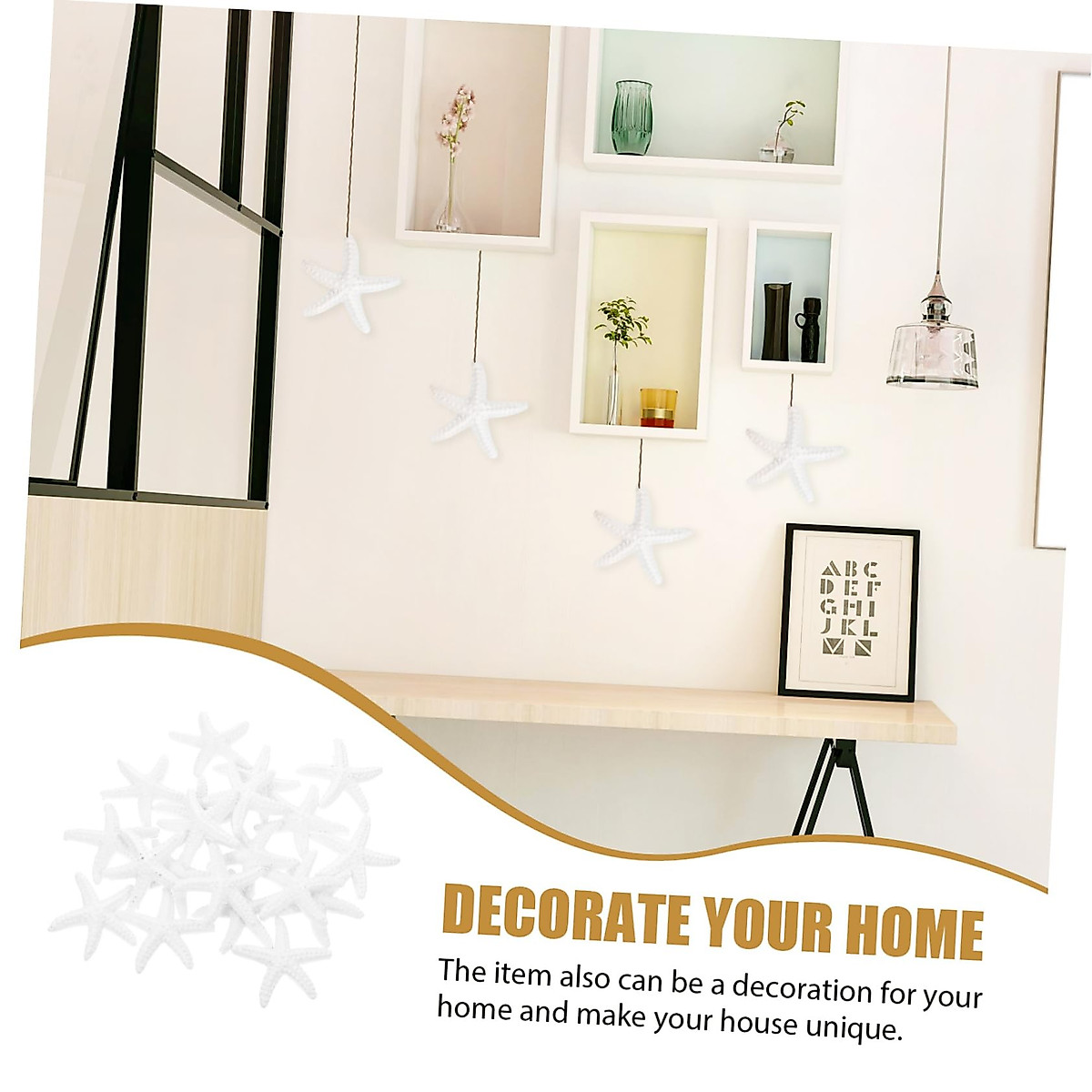 60 Pcs Ornaments Delicate Star Pendant Resin Star Pendant Resin Wall Decoration Decorative Sea Star DIY Resin Wall Art Craft Wall Sea Star Decorations DIY Home Decor