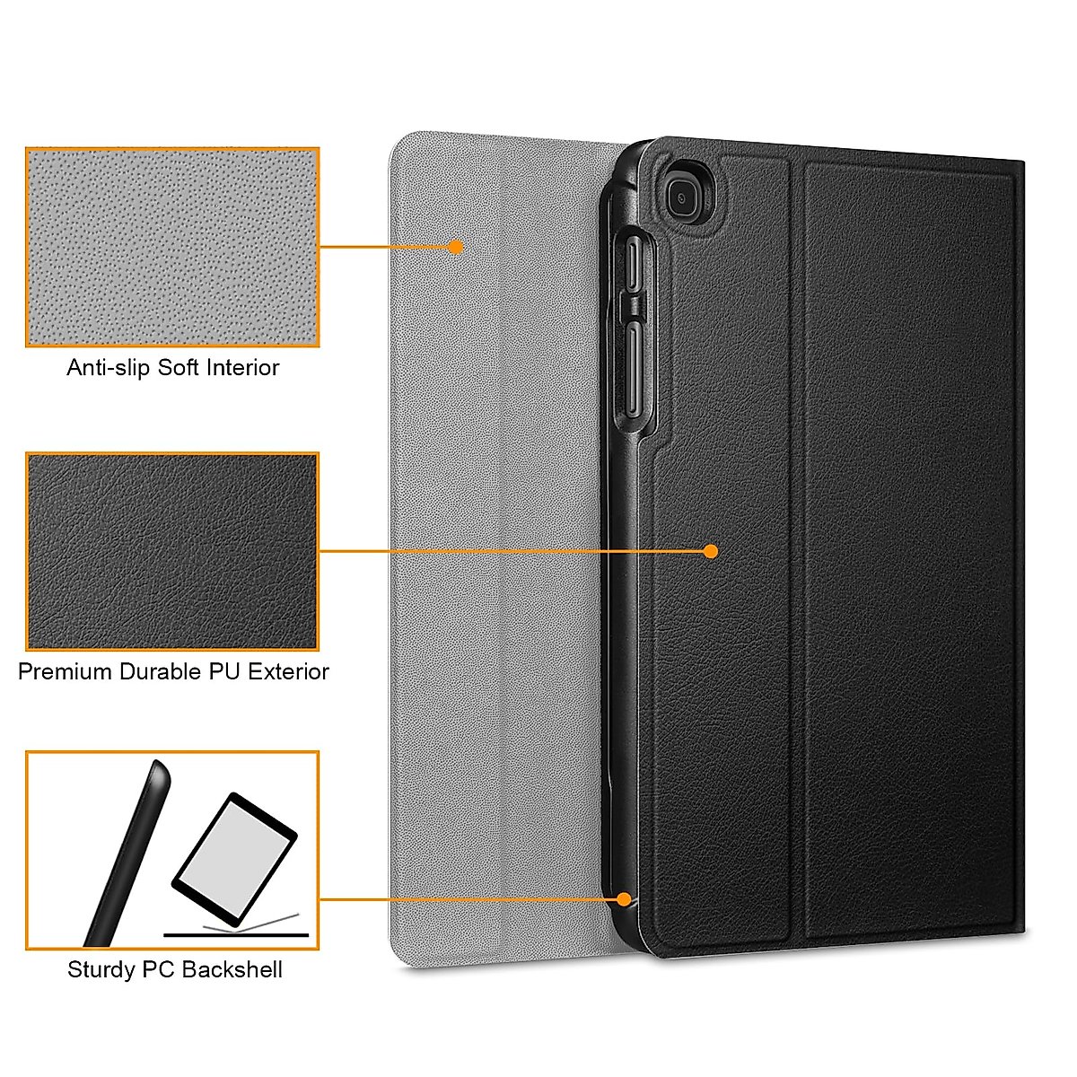 FINTIE Keyboard Case for Samsung Galaxy Tab A 8.4 2020 Model SM-T307, Slim Shell Lightweight Stand Cover with Detachable Wireless Bluetooth Keyboard, Black
