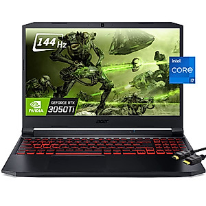 acer Nitro 5 15.6'' 144Hz Gaming Laptop, 11th Intel 8-Core i7-11800H(Beat Ryzen 7 5800H), Nvidia GeForce RTX 3050 Ti 4GB GDDR6, Backlit KB, Windows 11 Home(32GB|1TB SSD), Black