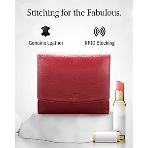 Access Denied REAL LEATHER Small Wallets For Women - Compact Ladies Credit Card Holder With Coin Purse RFID Holiday Gifts For Her