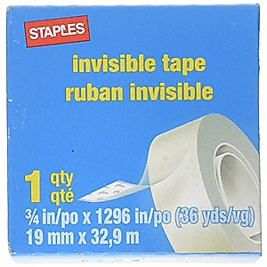 STAPLES 52477-P12 Invisible Tape 12 Pack (Each 36 Yards)