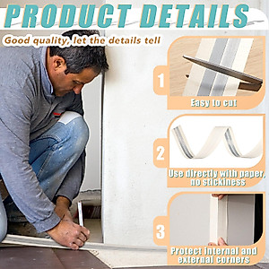 Pangda 150 Feet by 2 Inch Reinforced Corner Drywall Tape Inside Outside Corner Tape Drywall Tape with Metal No Adhesive Side for Wall Crack Repair Tool