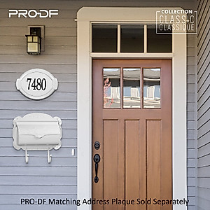 Cast Aluminum Metal Decorative Mailbox with Newspaper Hooks, Easy to Install Wall Mount, Rustproof, Heavy Duty, Hummingbird Horizontal Mail Box for Outside Porch - 17” x 5” x 12.75” (White)