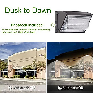 Paktonvo 100W LED Wall Pack Dusk to Dawn, 13000Lm 5000K Daylight Commercial Security Lighting,400-600W MH Equivalent, 100-277V,ETL Certified Outdoor LED Wall Pack Light for Parking Lot Doorway House
