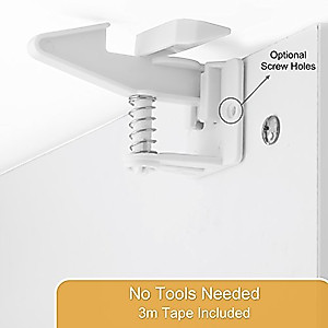 Cabinet Locks Child Safety 12 Pack | Baby Safety Cabinet Locks NO Drilling 3M Adhesive Baby Proof Drawer Lock Child proofing cabinets latches for Kids Latch for Drawers & Door Child Safety Locks