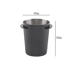 1 Piece Coffee Dosing Cup Coffee Powder Dosing Cup Coffee Sniffing Mug Stainless Steel Coffee Dosing Cup Coffee Machine Coffee Powder Feeder Part(Black, 51mm)