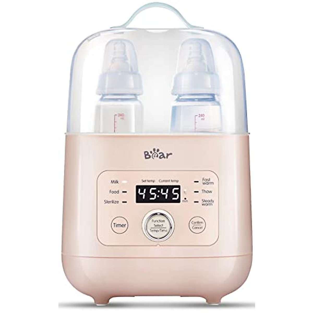 Bear Bottle Warmer, Baby Bottle Warmer for Breastmilk, Portable Bottle Warmer for Travel, Accurate Temperature and Time Control for Formula, Heater&Thaw BPA-Free Milk Warmer