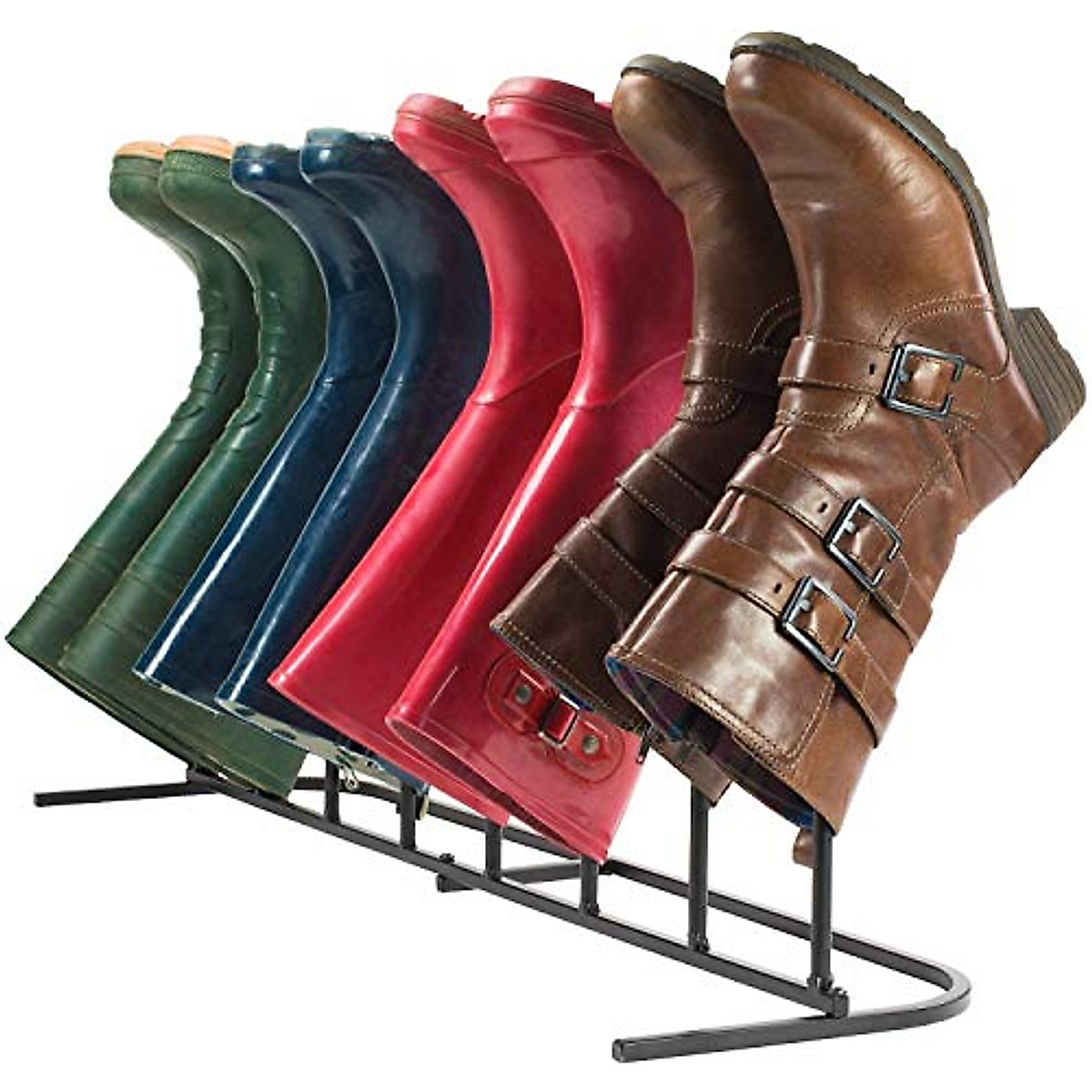 4-Pair Boot Organizer, Boot Rack For Everybody Boots Closet Entryway, Creative Indoor/Outdoor Wrought Iron Boot Rack Stand , Elegant & Steady Boot Organizer - Perfect for Storing & Drying .Compact Size Allows for Limited Space. .