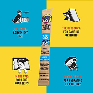 Brutus Bone Broth for Dogs (Chicken, 2-Pack) and Brutus On The Go Instant Bone Broth (Beef, 5-Pack)