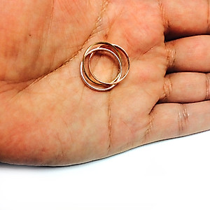 Jewelry Affairs 14K Gold Trinity Tri-Color Hollow Rolling Ring, Size 8