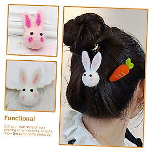 KESYOO 18 pcs Rabbit Felt Brooch scrapbooking flatback felt animals kit bunnies easter ornament felt rabbit craft easter rabbit charms hanging easter ornaments carrot child products Toy