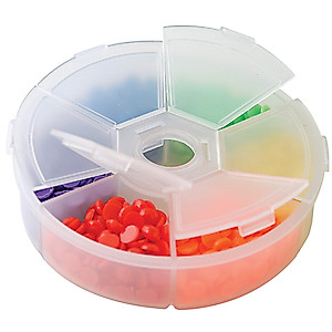 The Beadery 6 Compartment Round Organizer Storage Container, clear