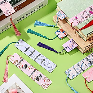 20 Pieces Inspirational Bookmarks for Women, Inspirational Bookmarks with Tassels, Motivational Book Marks Brave Bookmarks for Women Book Lovers Teens Girls Kids Teachers Females Birthday Gift