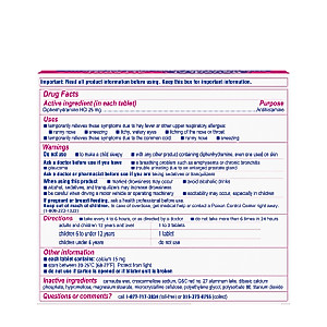 Benadryl Ultratabs Antihistamine Allergy Relief Tablets, Diphenhydramine HCl 25mg, 24 Count (Pack of 2)