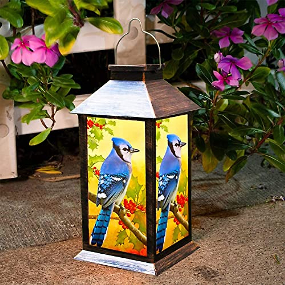 KYAYE Solar Light Outdoor Garden Pendant Light - Waterproof LED Bluebird Palace Light for Dining Table, Outdoor, Party, Terrace, Lawn (蓝鸟)