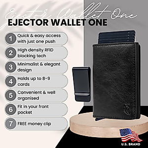 RFID Wallet for Men with Money Clip - PU Leather Mens Wallet Credit Card Holder - Minimalist Wallet for Men - Slim Wallet for Men - Front Pocket Wallets for Men - RFID Wallet Women Favorite