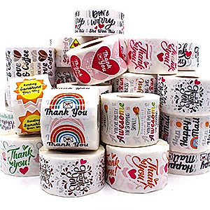 Muminglong Thank You Sticker, Small Business, 500 PCS (Happy Mail with)