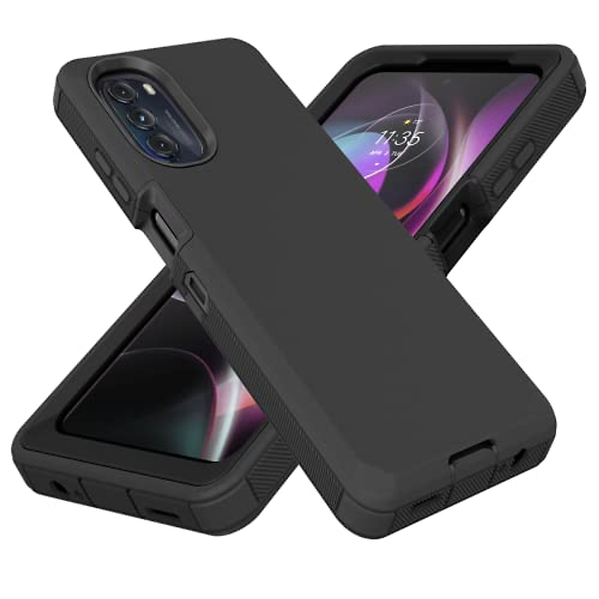 for Motorola Moto G 5G 2022 Case (Not Fit Stylus Version), Heavy Duty Protective Case Dustproof Shockproof Protection 3 in 1 Rugged Phone Cover for Moto G 5G 2022 (Black)
