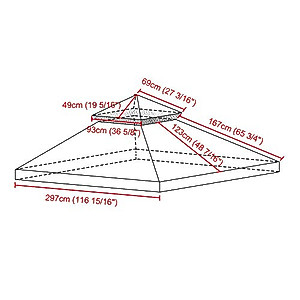 Yescom 117"x117" Canopy Top Replacement Y00397T04 Green for Smaller 10'x10' Dual-Tier Gazebo Cover Patio Garden Outdoor