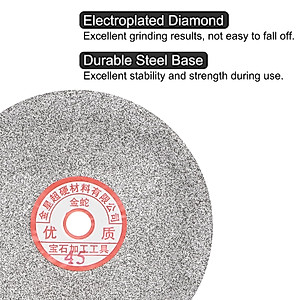 uxcell Diamond Sanding Grinding Disc, 6-Inch (150mm) Grit 45 5/8" Arbor Hole, Flat Lap Disk Polishing Discs Abrasive Wheel for Gemstone Tile Porcelain Glass Stone Metal