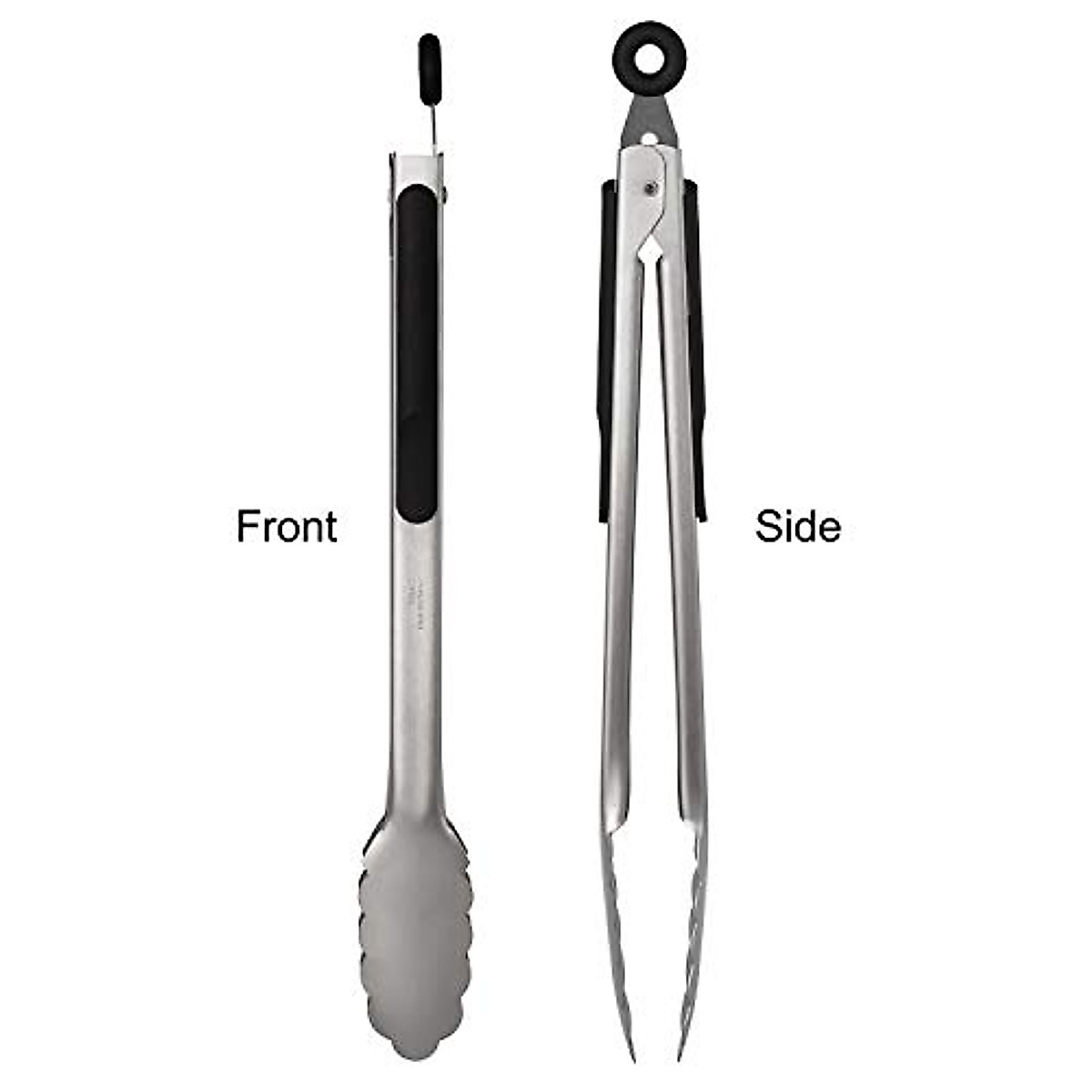 Premium Locking Grill Tongs Set of 2-16 inch Heavy Duty Long Kitchen BBQ Tongs for Barbecue Cooking Grilling, Stainless Steel & Dishwasher Safe