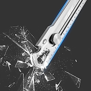 BECOWIN 7-In-1 Mutipurpose Utility Knife, Stainless Steel Retractable Box Cutter, Heavy Duty Snap off Cutter Knife with 10PC 18MM SK5 Blades, Safety Lock Design