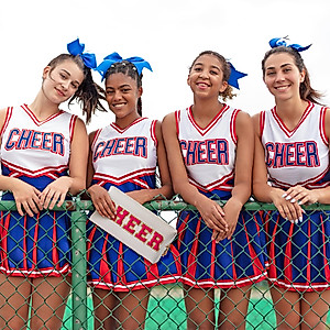 Y1tvei Preppy Patch CHEER Hot Pink Chenille Letter Extra Large Cosmetic Bag PU Leather Waterproof Portable Varsity Cheer Letter Makeup Toiletry Pouch Travel Organizer for Cheerleader Girl (Shell Gold)