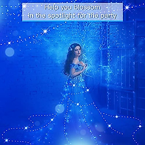 suddus 66ft 200 LED Outdoor String Lights, Blue Fairy Lights Battery Operated with Remote, Led Twinkle Lights for Bedroom, Dorm, Patio, Tapestry, Backyard, Garden, Christmas, Party, Indoor